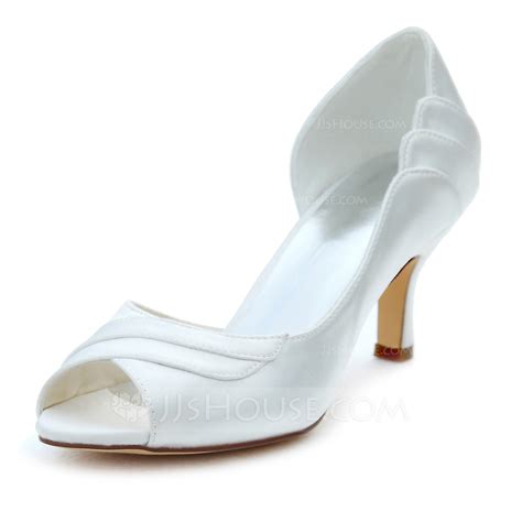Womens Silk Like Satin Stiletto Heel Peep Toe Pumps 047096517