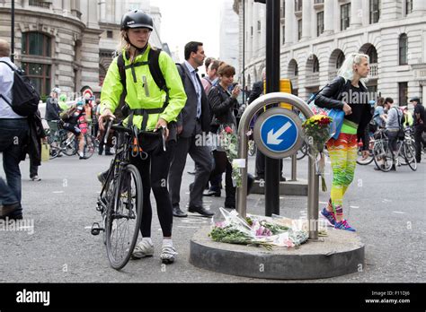 Cyclists Hold A Protest At Bank Junction In London The Site Of A