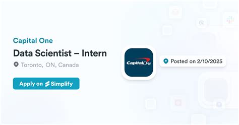 Data Scientist Intern Capital One Simplify Jobs Data Scientist Intern Capital One Simplify Jobs