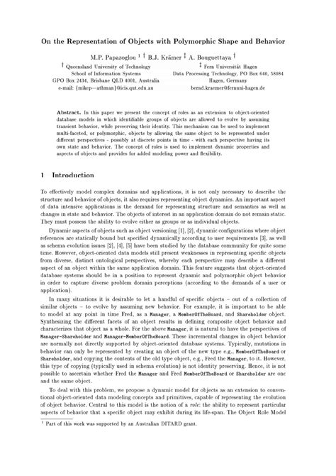 pdf on the representation of objects with polymorphic shape and behaviour