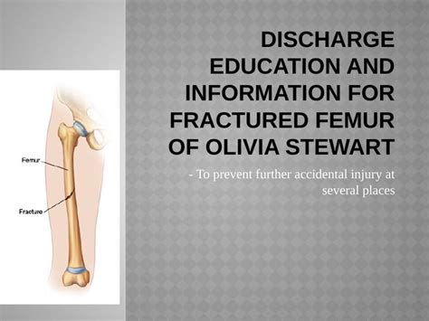 Discharge Education And Information For Fractured Femur Of Olivia Stewart