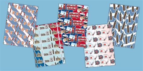 London Patterned Paper Posters Pack Twinkl Teacher Made