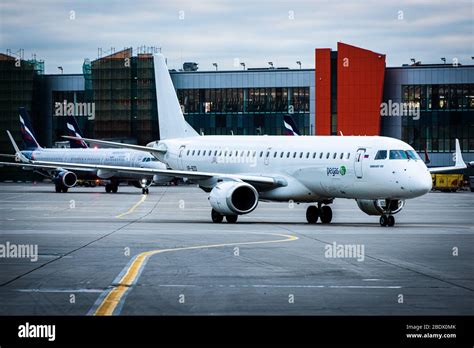 October 29 2019 Moscow Russia Plane Embraer ERJ 190 Ikar Airlines