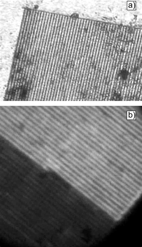 Microfotographies Of Two Etched Rectangular Raster Structures Produced Download Scientific