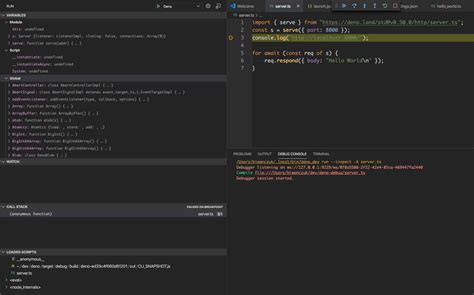为 deno 设置用于调试的 vs code 配置文件 launch json 分享 deno 中文社区