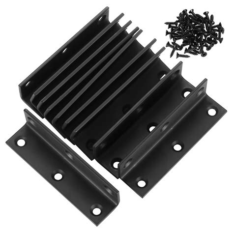 Heavy Furniture Mounting Brackets 6pcs Black Straight Brackets Heavy