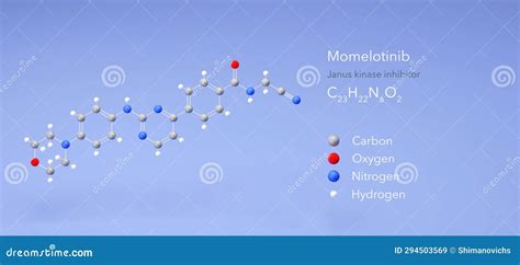 Momelotinib Molecule Molecular Structures Drug For Myelofibrosis 3d