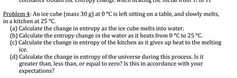 solved problem 4 an ice cube mass 30 g at 0 °c is left