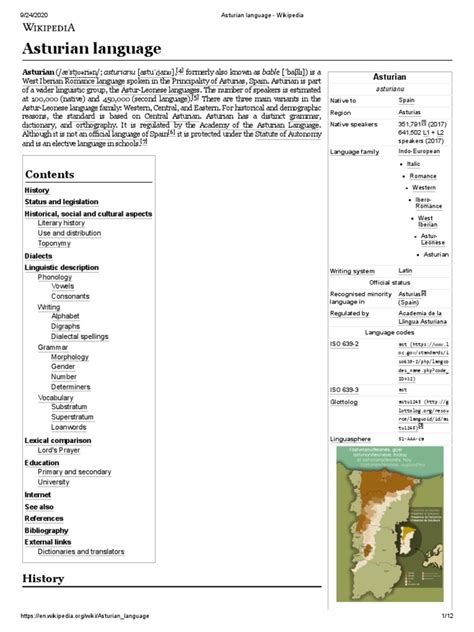 Asturian Language Asturian æ Stjʊəriən Asturianu Astu ɾjanʊ Pdf