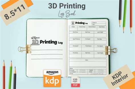 3d Printing Log Book Kdp Interior Graphic By Creative Express