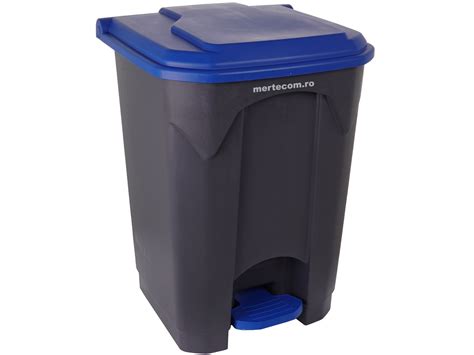 Cos Colectare Selectiva Din Plastic Cu Pedala 45 Litri H 60cm Albastru
