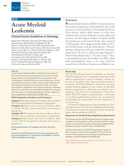 Pdf Acute Myeloid Leukemia Semantic Scholar · Overview Acute