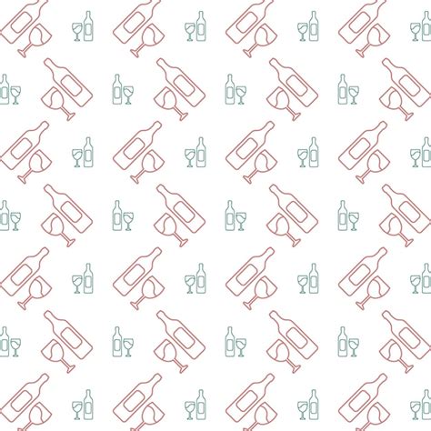 Premium Vector Wine Bottle Symbol Trendy Repeating Pattern Green