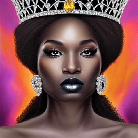 Hyperrealistic Detailed Black Woman Queen Fantasy Portrait · Creative