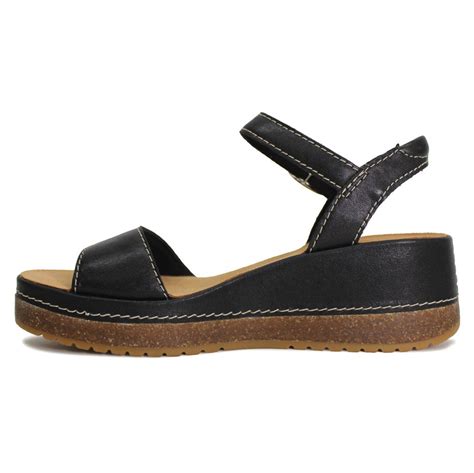 Clarks Kassanda Lily Leather Womens Wedge Slingback Sandals