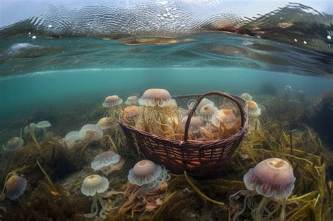 Close Up Of Jellyfish Tentacles With Their Stinging Cells Ready To