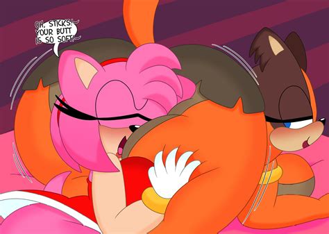 Rule 34 2girls 3barts Amy Rose Anthro Ass Big Ass Big Breasts Big Butt Breasts Bubble Ass