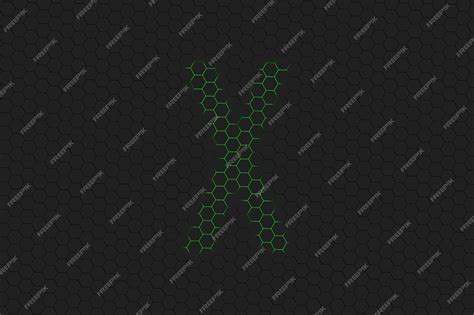 Premium Photo Chi Sign Chi Letter Greek Alphabet Symbol Green Hexagon