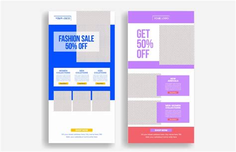 Set Of E Commerce Email Newsletter Templates Vector Image