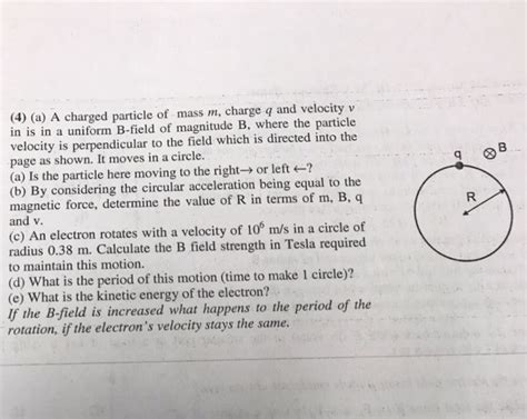 Solved A A Charged Particle Of Mass M Charge Q And