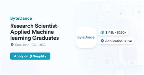 Research Scientist Applied Machine Learning Graduates Bytedance