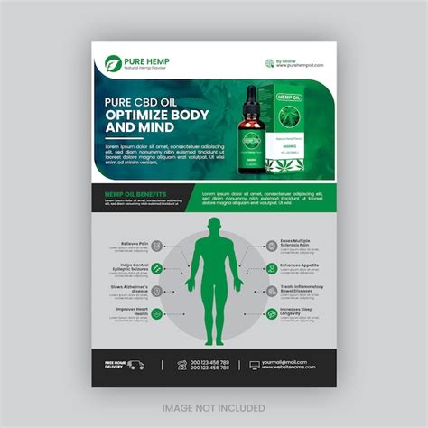 대마 제품 전단지 디자인 프리미엄 Psd 파일