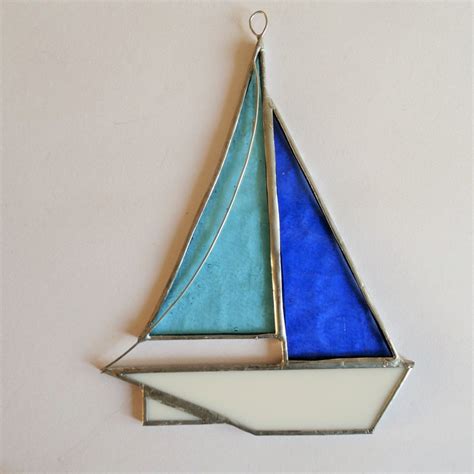 Glass Sail Boat Etsy