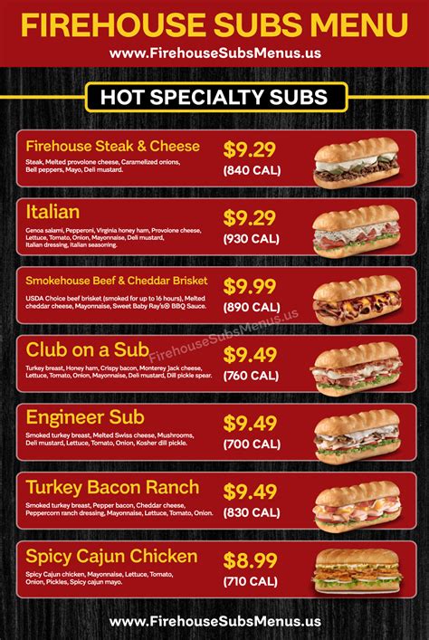 Firehouse Subs Menu With Prices And Pictures Updated May 29 2025