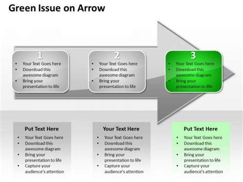 Ppt Regular Representation Of Issues An Arrow Green PowerPoint Templates