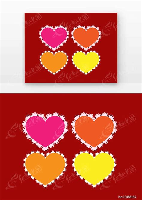 蕾丝爱心矢量爱心多款爱心素材图下载红动中国