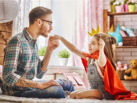 Dad Kisses Hand Of His Daughter Stock Image Image Of Beard Beautiful