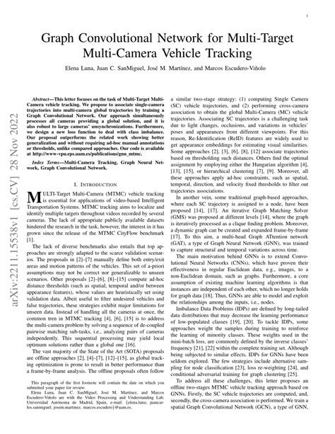 Pdf Graph Convolutional Network For Multi Target Multi Camera Vehicle
