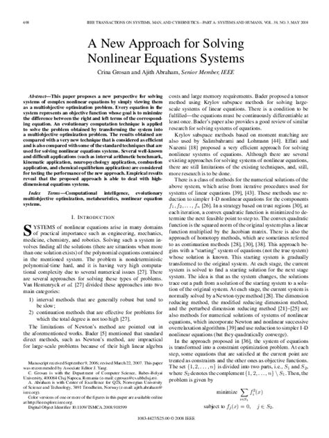 solving nonlinear equations
