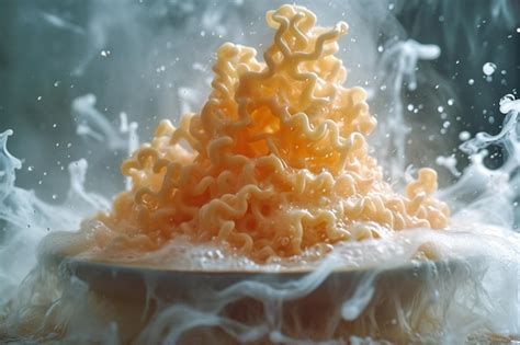 A Depiction Of A Noodle Dancer With Flowing Pasta Creating The Illusion
