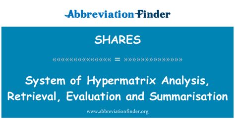 Shares Stands For System Of Hypermatrix Analysis Retrieval Evaluation And Summarisation