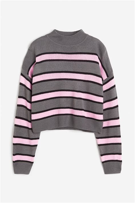 Jumper Dark Greystriped Ladies Handm Gb