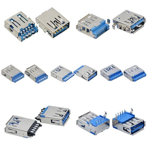 Kandens Mid Mount Usb 2 0 Female Port Smt Type A Jack Connector 4 Pin