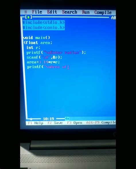 How To Find Area Of Circle In C Languageclanguage Shorts Computer