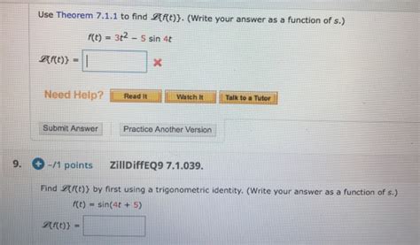solved use theorem 7 1 1 to find {f t } write your answer