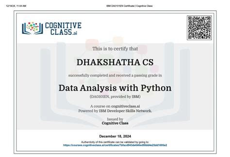 Im Excited To Share That Ive Successfully Completed The Ibm Data