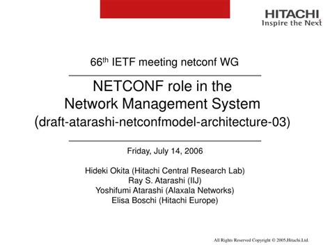 Ppt Netconf Role In The Network Management System Draft Atarashi Netconfmodel Architecture