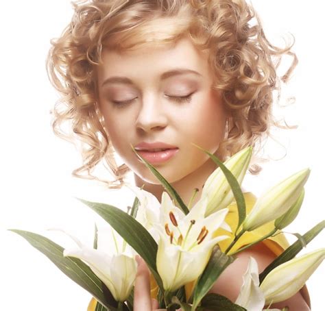 Premium Photo Woman With White Lily