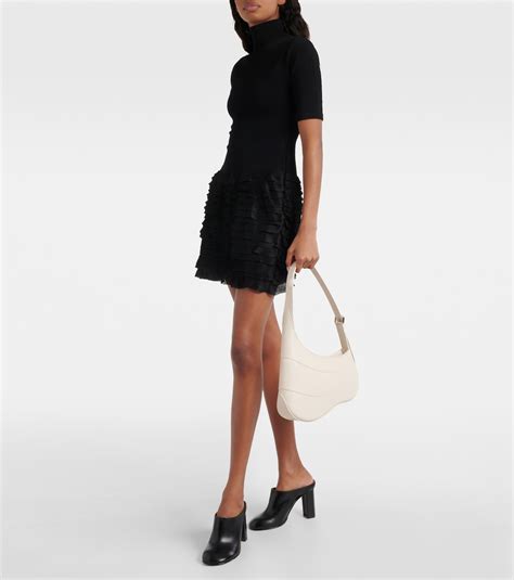 Leather Shoulder Bag In White Alaia Mytheresa