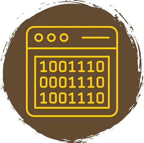 binary code line circle yellow icon 39183873 vector art at vecteezy