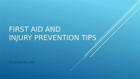 PDF First Aid And Injury Prevention Tips