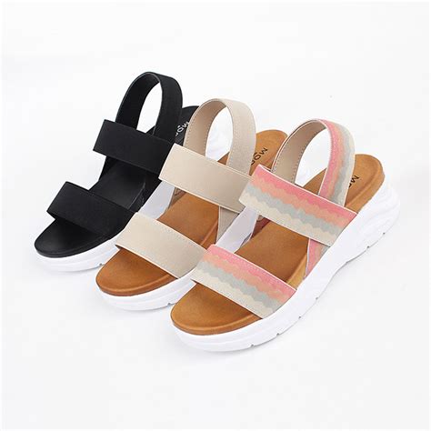 W 11860 밴딩스트랩 웨지샌들 여름통굽신발 5cm