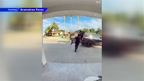 Camera Catches Porch Pirate Stealing Fumbling With Patio Furniture