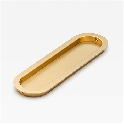 Oval Flush Sliding Door Pull Brass 220mm Lo And Co Lo And Co