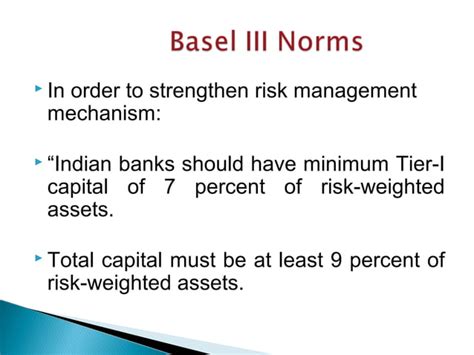 Basel Norms In Banking Sectors PPT