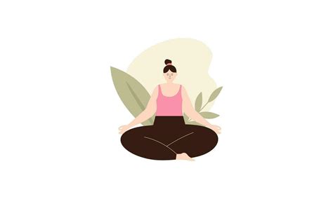 Tranquil Woman Meditating Outdoor Vector Isolated Illustration 28836085